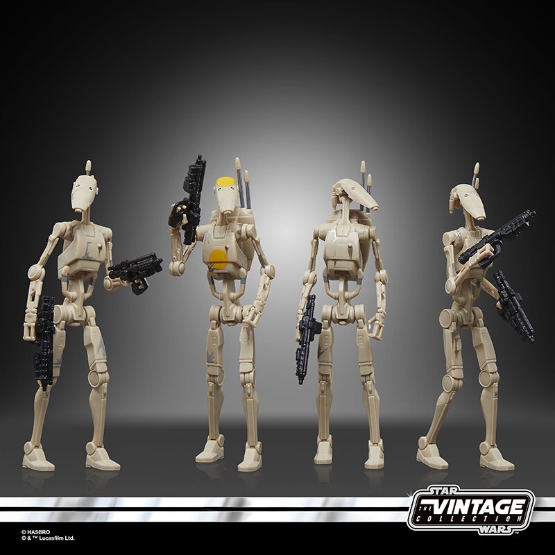 Hasbro Star Wars Vintage Collection Battle Droids 4-Pack Official ...